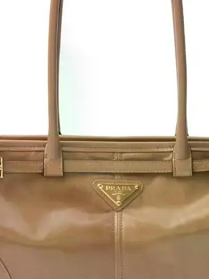 Prada Bonnie Medium Logo-plaque Buckled Shoulder Bag - Neutrals