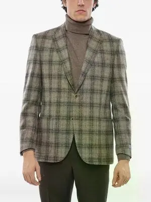 Corneliani District Check Long-sleeve Blazer - Neutrals