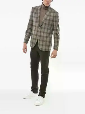 Corneliani District Check Long-sleeve Blazer