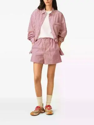 AMI Paris Cotton Arrow Striped Shorts