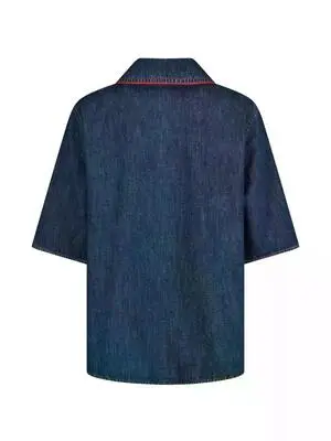 Valentino Garavani Vlogo Contrast Trim Denim T-shirt