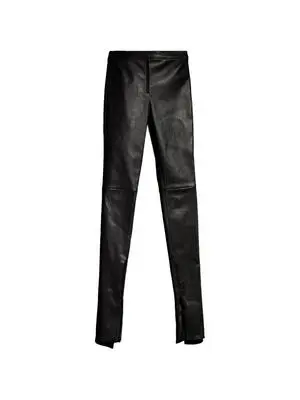 Gucci Zip-cuff Leather Skinny Trousers - Black
