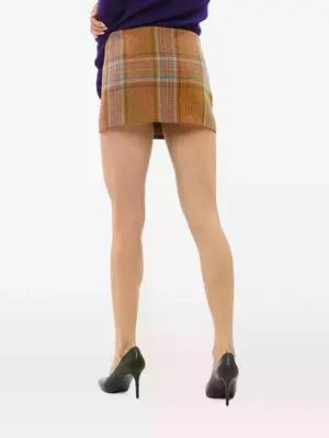 We11Done Checked A-line Mini Skirt