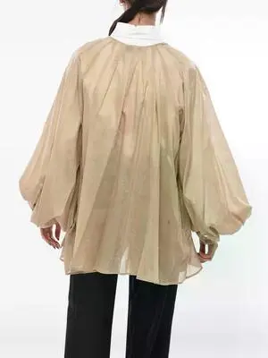 THELATEST Balloon-sleeves V-neck Shirt