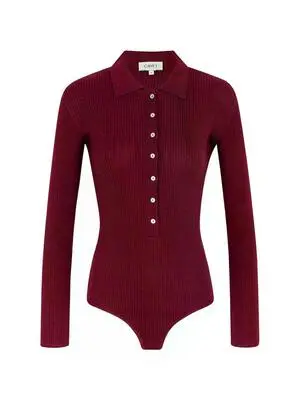CAYET Jill Ribbed-knit Bodysuit
