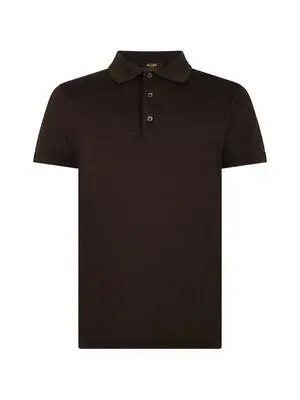 MOORER Short-sleeve Polo Shirt - Brown