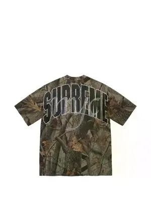 Supreme Rhinestone Script Camouflage-pattern T-shirt