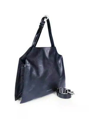 Orciani Trinity M Lagoon Leather Shoulder Bag