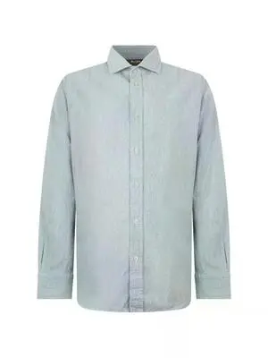 MOORER Spread-collar Shirt - Blue