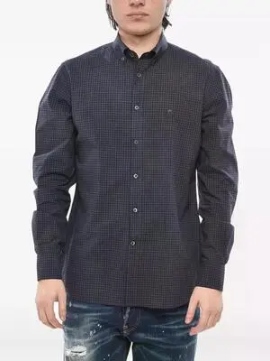 Corneliani Checked Button-down Shirt - Blue