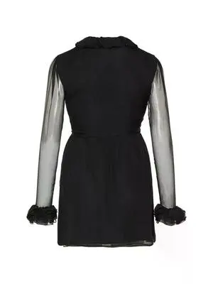 Gucci Ruffled Silk-chiffon A-line Mini Dress - Black