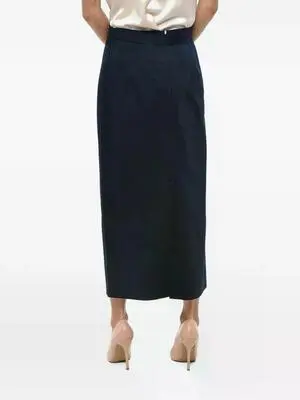 SUPER BLOND Belted Midi High-waisted Skirt