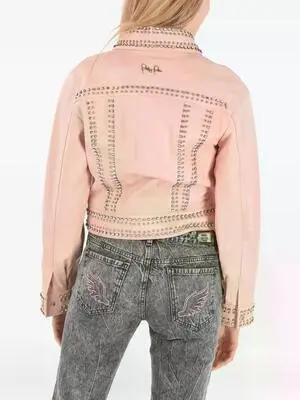 Philipp Plein Crystal-embellished Leather Jacket