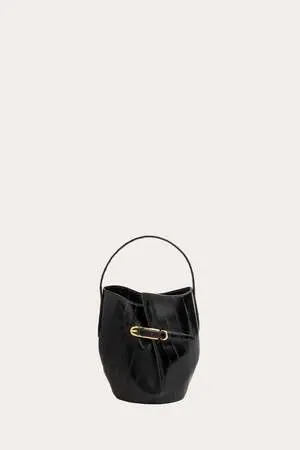 LIFFNER Belted Bucket Bag Mini Eel - Black