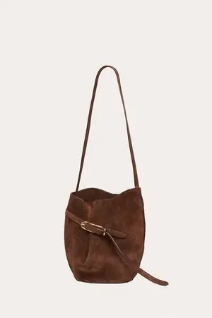 LIFFNER Belted Suede Bucket Bag