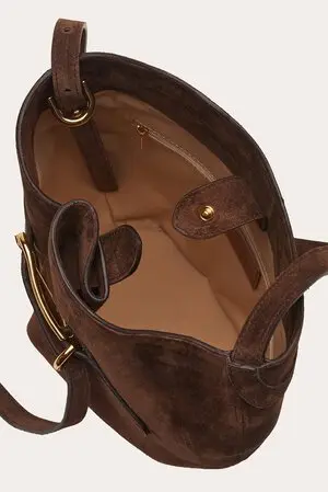 LIFFNER Belted Suede Bucket Bag