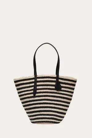 LIFFNER Straw Basket Black And Cream - Multi