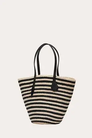 LIFFNER Straw Basket Black And Cream - Multi