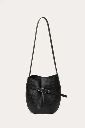 LIFFNER Belted Bucket Bag Croc