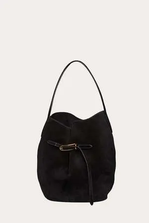 LIFFNER Belted Suede Bucket Bag
