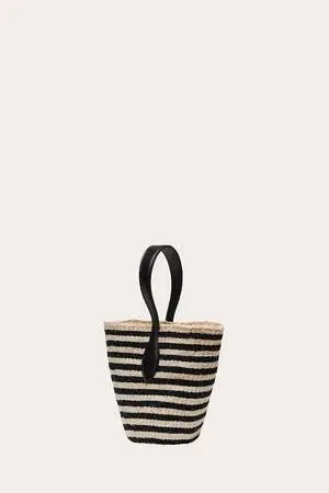 LIFFNER Striped Woven Basket Bag - Beige