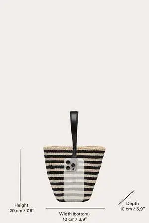 LIFFNER Striped Woven Basket Bag - Beige