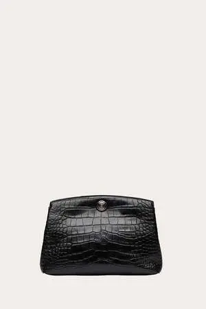 LIFFNER Pushlock Pouch Black Croc - Blue