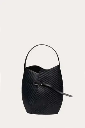 LIFFNER Belted Raffia Bucket Bag