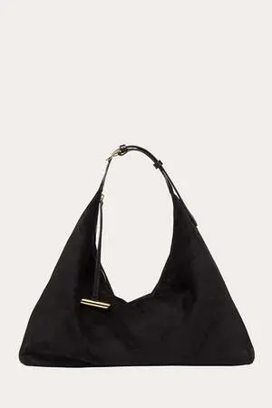 LIFFNER Pillow Hobo Suede Shoulder Bag - Black