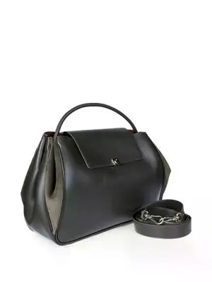 COCCINELLE Leather And Suede Handheld Cross Body Bag - Grey
