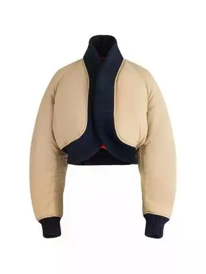 JEAN PAUL GAULTIER Ribbed Bomber Jacket - Neutrals