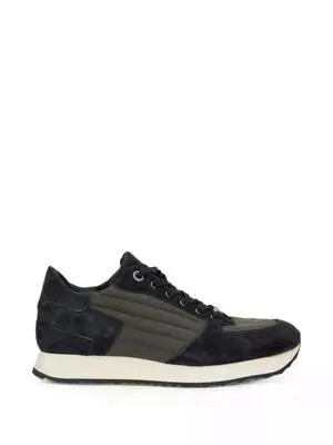MOORER Balla Quilted-panel Suede Sneakers