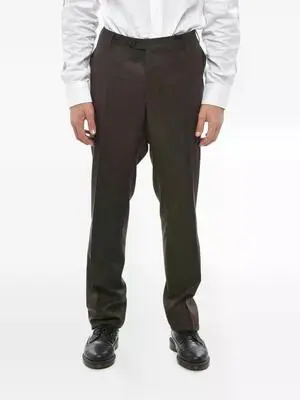 Corneliani Scalloped-hem Virgin-wool Trousers - Grey