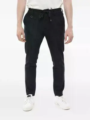 PAOLO PECORA Tweed Drawstring Tapered Trousers - Blue
