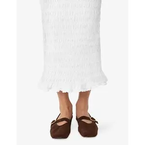 AMY LYNN Chelsea Smocked Cotton Maxi Skirt - Ivory