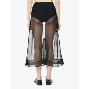 Simone Rocha Ripple Sheer Mesh Midi Skirt