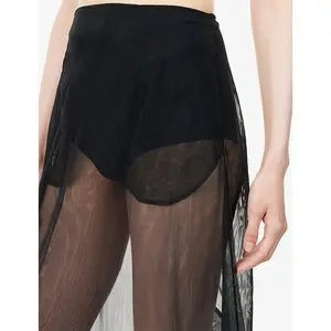 Simone Rocha Ripple Sheer Mesh Midi Skirt