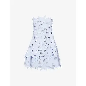 Simkhai Miri Floral Cut-out Woven Mini Dress - Periwinkle Sky