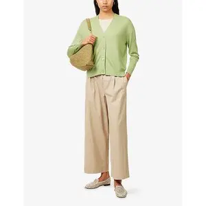Max Mara Drawstring Wide-leg Cotton Trousers