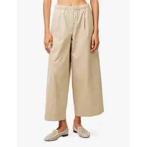 Max Mara Drawstring Wide-leg Cotton Trousers