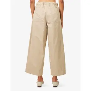 Max Mara Drawstring Wide-leg Cotton Trousers