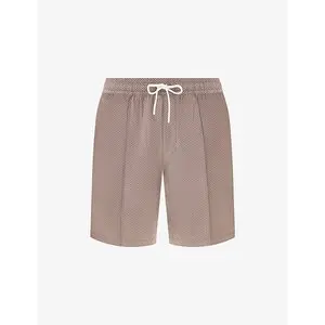 Boggi Milano Printed Drawstring Swim Shorts - Mud