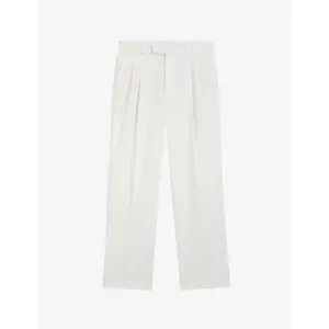 BOSS Straight-leg Relaxed-fit Stretch-cotton Trousers - Open White