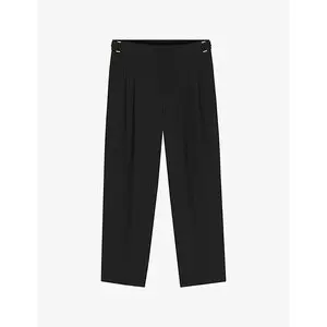 Hugo Wide-leg Adjustable-waist Woven Trousers - Black
