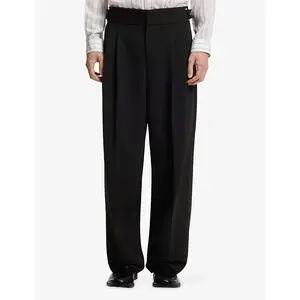 Hugo Wide-leg Adjustable-waist Woven Trousers