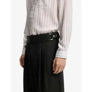 Hugo Wide-leg Adjustable-waist Woven Trousers
