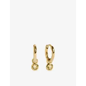Monica Vinader November Birthstone 18ct Yellow- Vermeil And Citrine Huggie Earrings - Gold