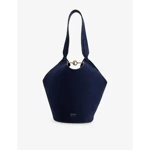 Khaite Lotus Mini Suede Tote Bag - Midnight Navy