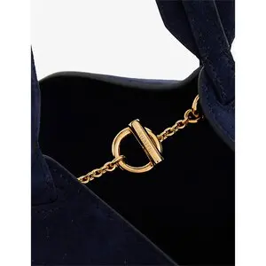 Khaite Lotus Mini Suede Tote Bag - Midnight Navy