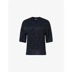 Bottega Veneta Relaxed-fit Sequin Knitted Top - Midnight Blue